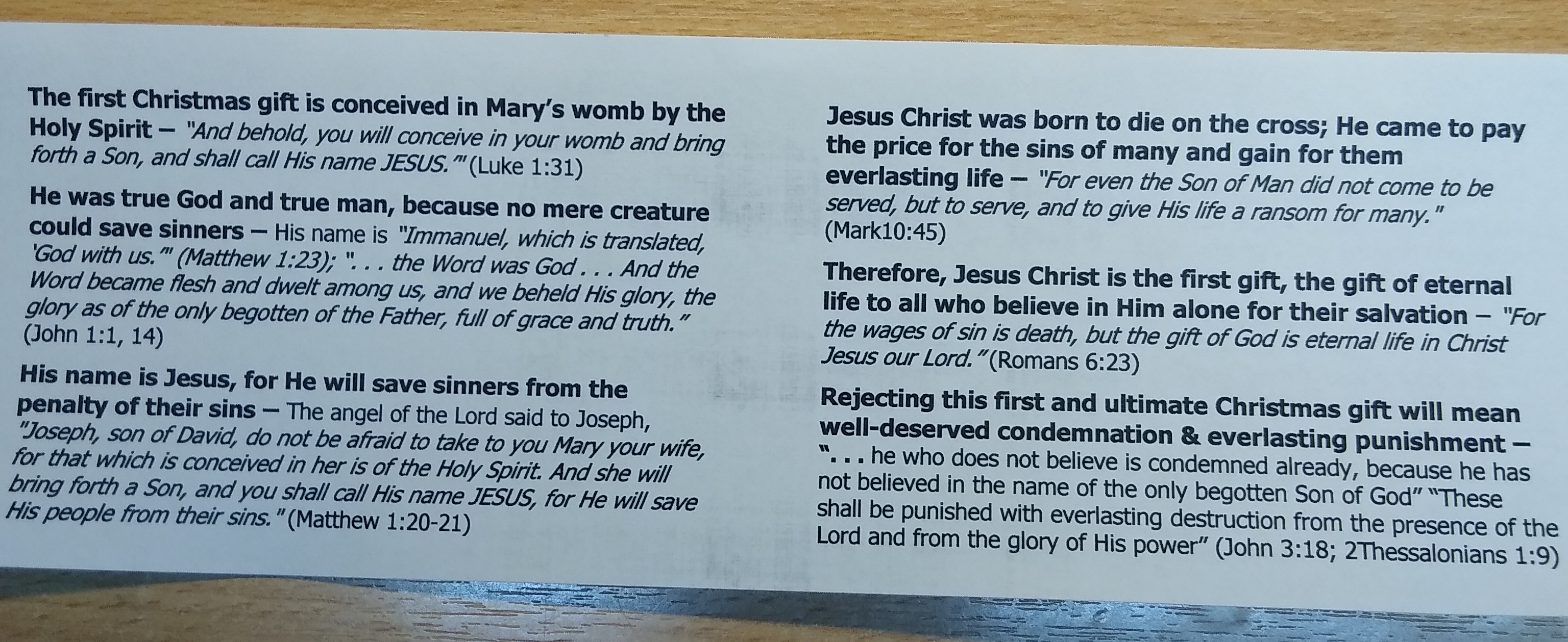 The First Christmas Gift – A New Gospel Tract – Reformation Gospel ...